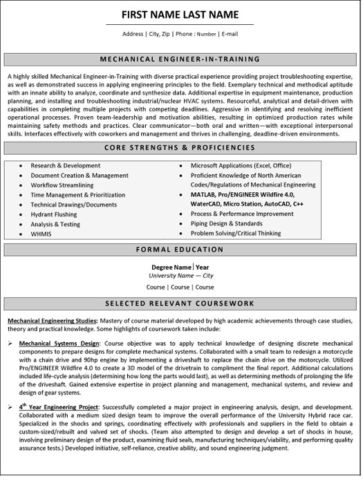 Das Dominieren Schwamm Best Resume For Mechanical Engineer