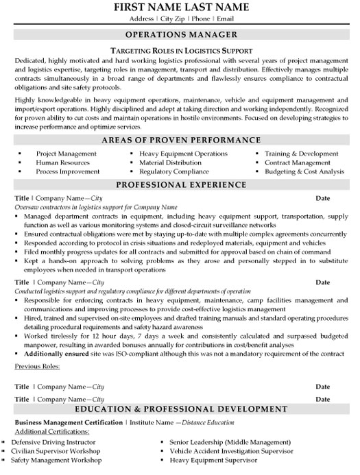 Military Logistics Resume Examples 56 By Logistic Resumes Samples 