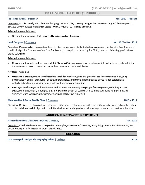 Graphic Designer Resume Sample & Template Graphic Designer Resume Sample & Template