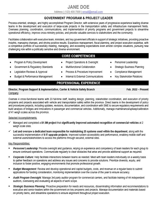 Top Government Resume Templates & Samples